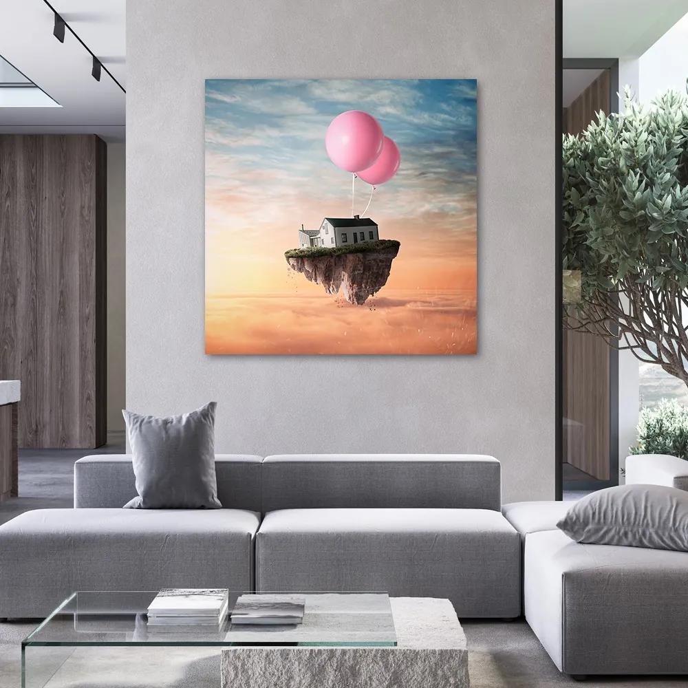 Gario Obraz na plátně Dům na balonu - Zehem Chong Rozměry: 30 x 30 cm
