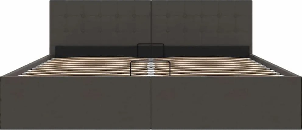 Zvedací rám postele úložný prostor tmavě šedý textil 160x200cm 285574