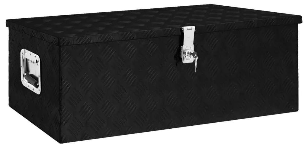 Úložný box černý 90 x 47 x 33,5 cm hliník,  152255