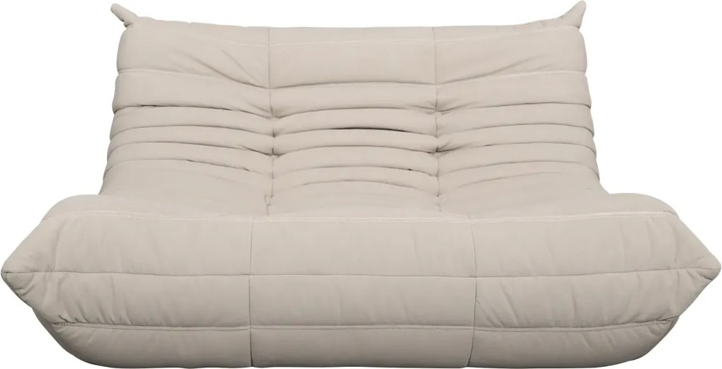 Designová dvoumístná pohovka Nua 130 cm samet béžová