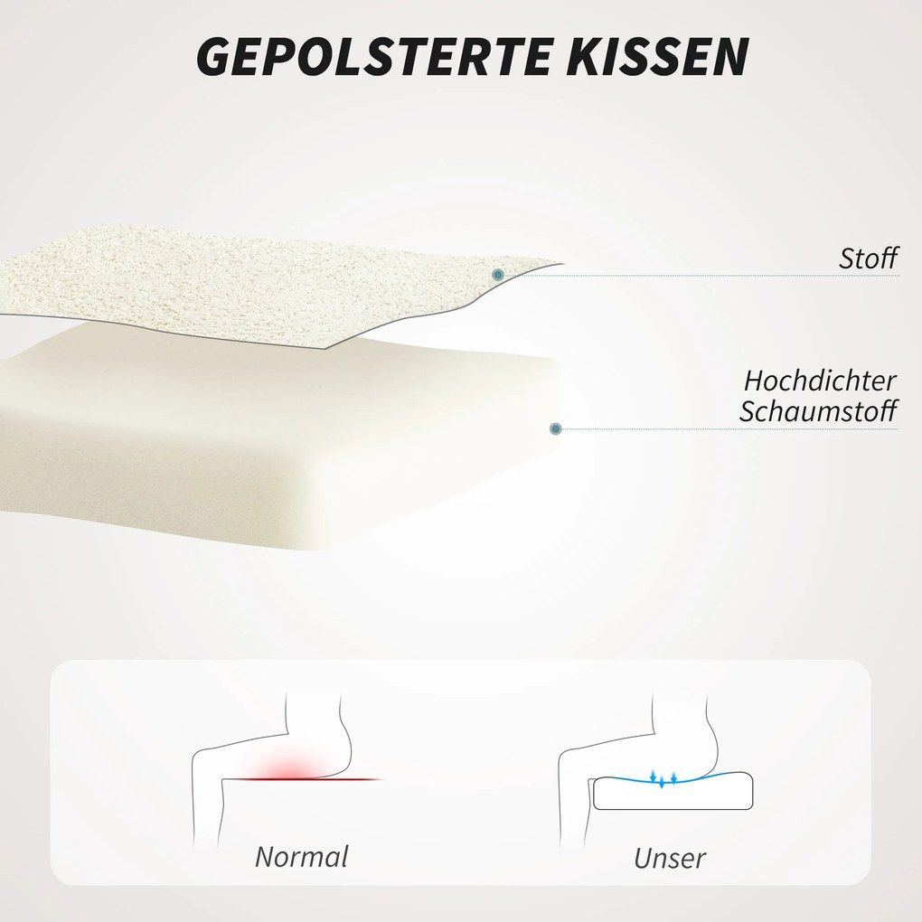 HOMCOM Kancelářské křeslo s látkovým potahem ve vzoru sněžného flanelu, toaletní židle s prohnutým opěradlem, do ložnice, Béžová