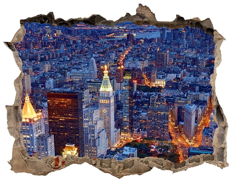 Wallmuralia Nálepka fototapeta 3D výhled New York noc 95x64 cm