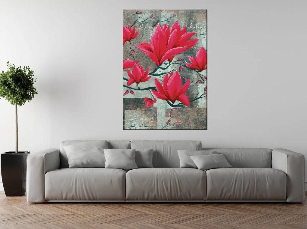 Gario Ručně malovaný obraz Magnolie na stěně Rozměry: 70 x 100 cm