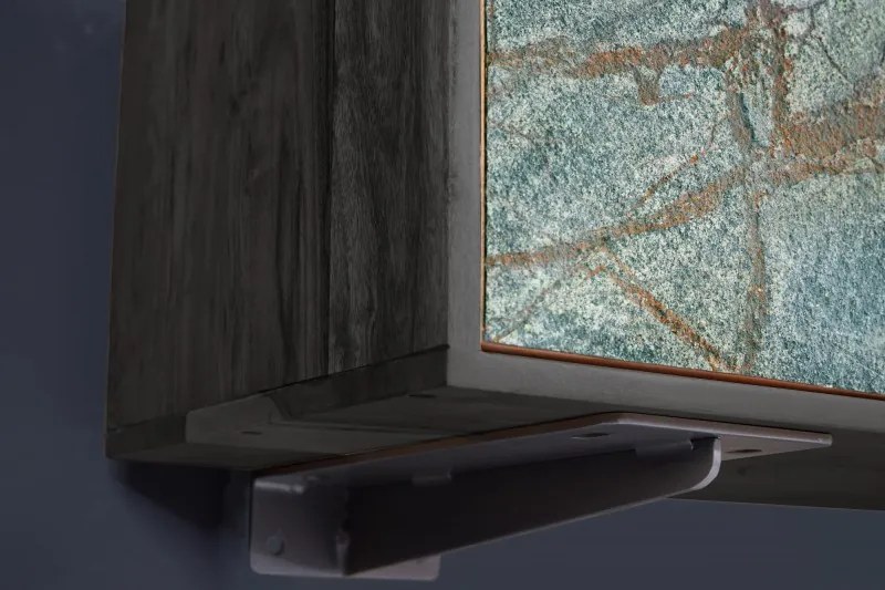 Designový závěsný TV stolek Quillon 160 cm přírodní kámen