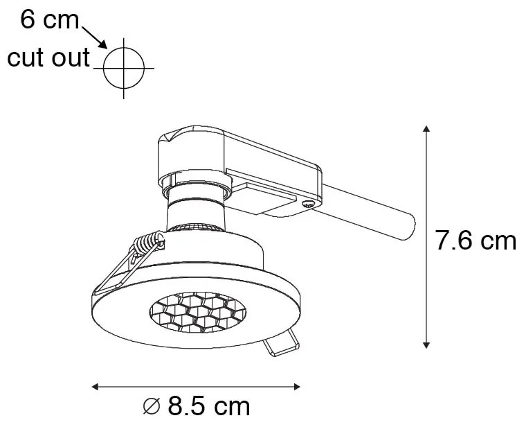 Moderní zapuštěné bodové světlo černé IP54 - Shed Honey