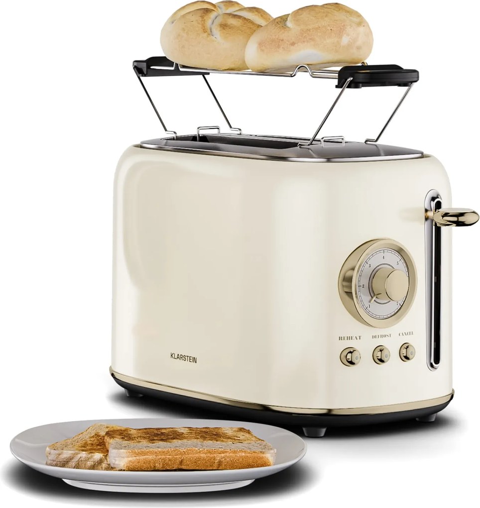 Klarstein Victoria toustovač | 2-slotový toustovač | 800 W | 7 stupňů opečení | držák na housky
