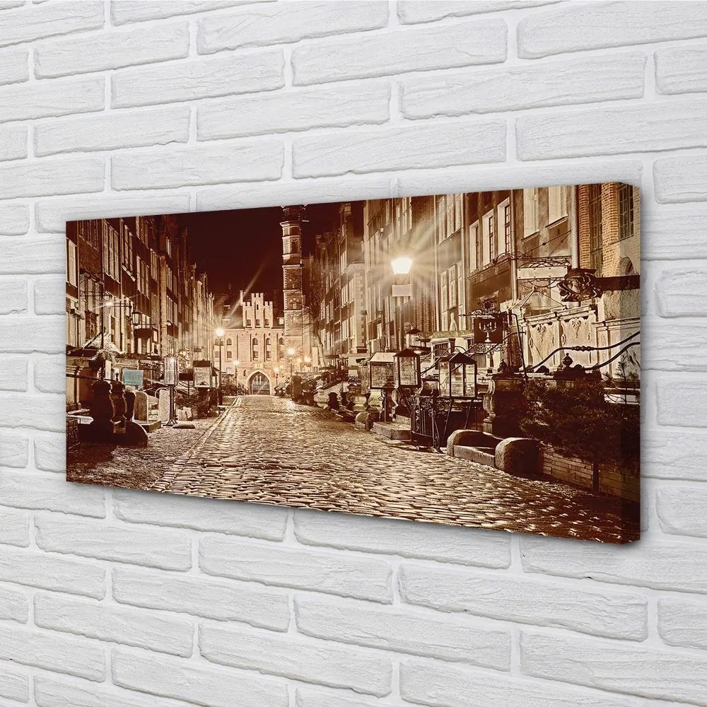 Obrazy na plátně Gdańsk Staré Město Noční 120x60 cm