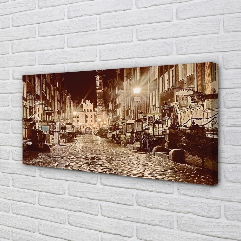 Obrazy na plátně Gdańsk Staré Město Noční 125x50 cm