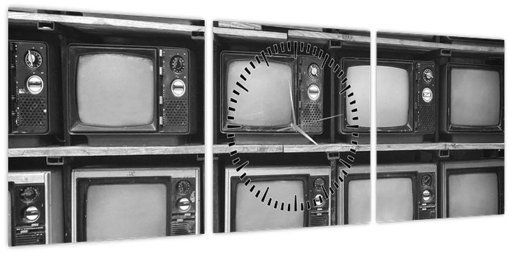 Obraz - Retro televize (s hodinami) (90x30 cm)