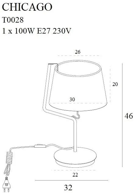 Maxlight Stolní lampa Maxlight T0028 CHICAGO