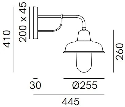 Il Fanale Contrada, nástěnné svítidlo z mosazi, mědi a bílého skla, 1x15W E27, Ø 25,5cm, IP44