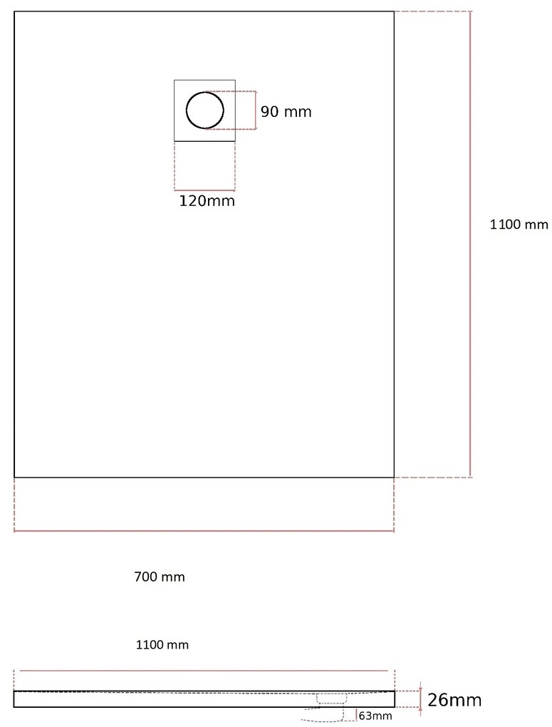 Gamma Erga Oldaf, SMC obdélníková sprchová vanička 70 x 110 cm, bílá matná, ERG-GMA-OL-70110