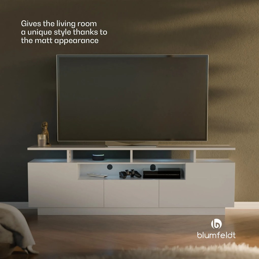 Blumfeldt Perth Lowboard, TV skříňka, 150 x 35 x 50 cm, LED