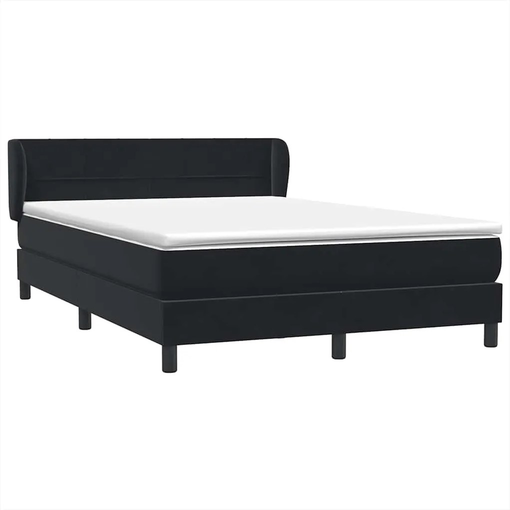 Box spring postel s matrací černá 160x210 cm samet 3317531