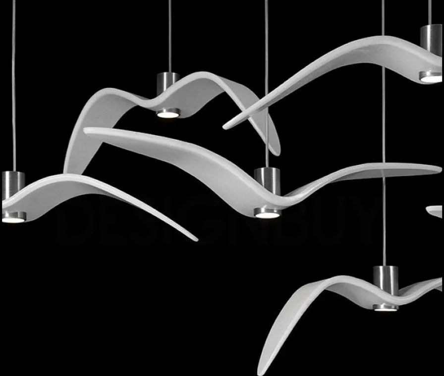 Brokis NIGHT BIRDS PENDENT závěsné svítidlo Brokisglass PC962 Barva skla: Opál - opálové sklo - masiv, Barva el. vedení: Textilní kabel -  světle šedý