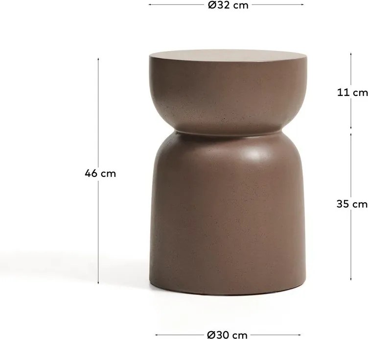Betonový kulatý zahradní stolek ø 32 cm Garbet – Kave Home