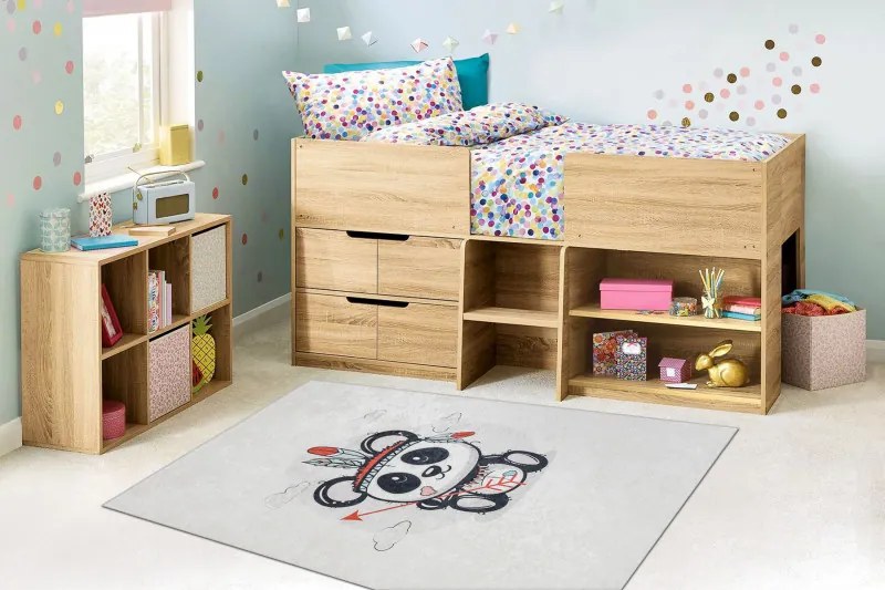 Dywany Łuszczów, Dětský kusový koberec Bambino 1129 Panda cream, 120x170, černobílá, dětský pokoj