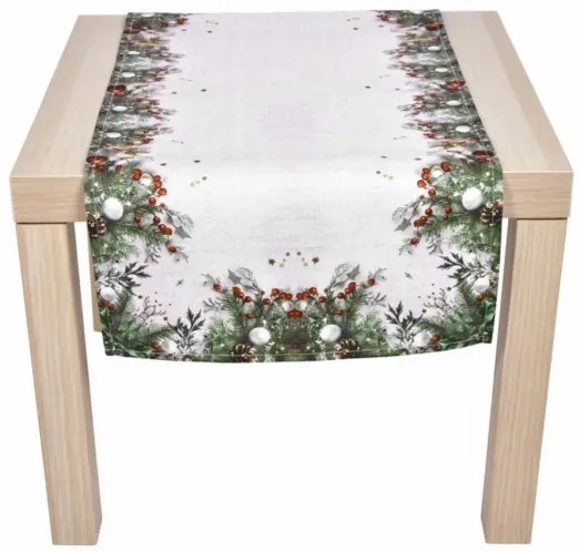 Forbyt Vánoční ubrus Cesmína CYH6024GC 40x140 cm