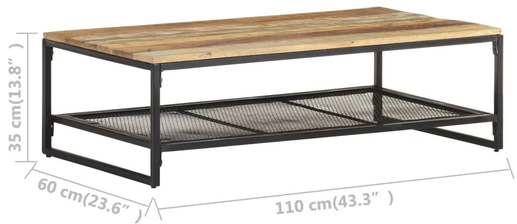 Konferenční stolek 110 x 60 x 35 cm masivní recyklované dřevo - Default Title