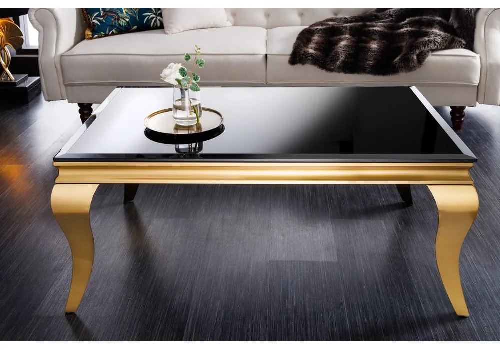 Massive home | Konferenční stolek MODERN BAROCCO GOLD 100 CM černý