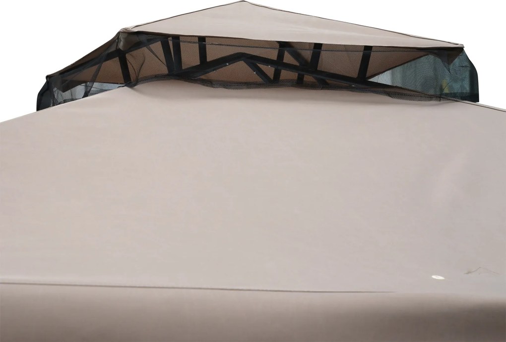 Zahradní altán Outsunny 3x3 m se 4 bočními stěnami, odolný proti povětrnostním vlivům, kov a polyester, ideální pro zahradní párty a akce, šedý | Aos…