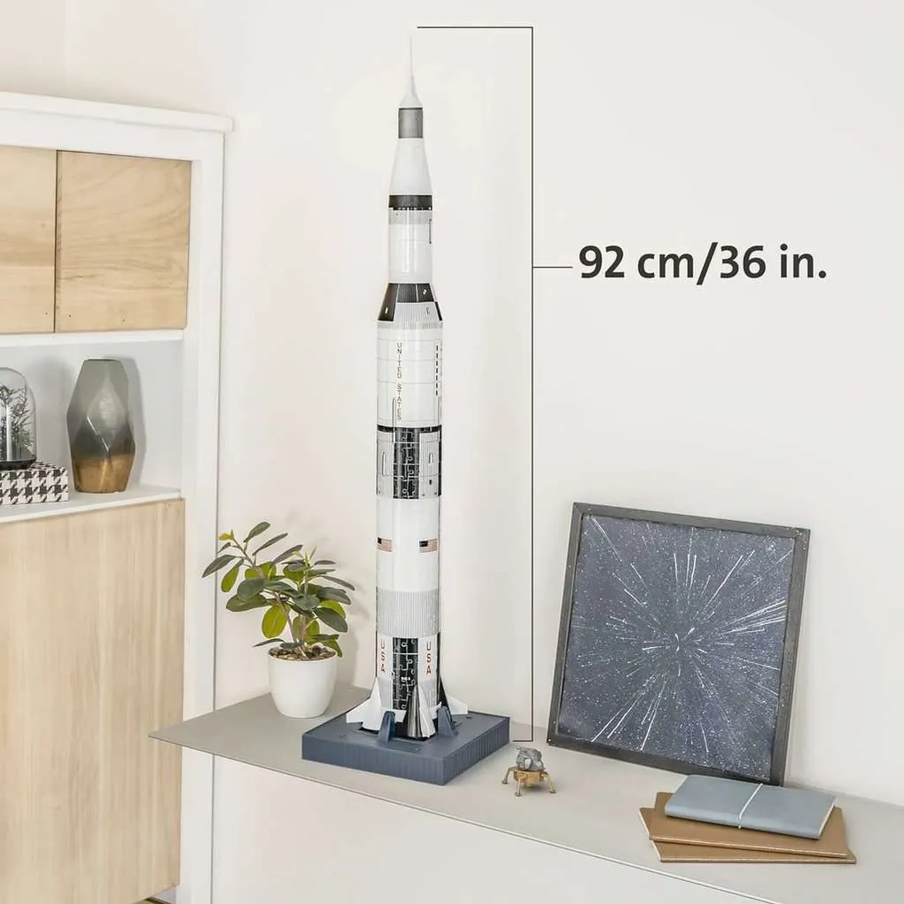 RAVENSBURGER Puzzle 3D Vesmírná raketa Saturn V 440 dílků 70x50cm skládačka 2411545