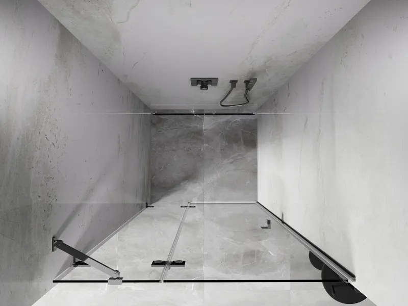Mexen, Mexen Lunar výklopné sprchové dveře levé 115 cm, transparentní, chrom - 834-115-000-01-00-L