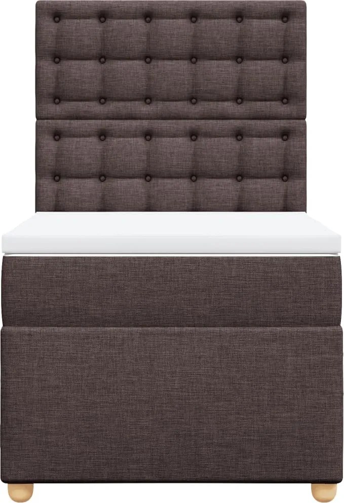 Box spring postel s matrací tmavě hnědá 80x200 cm textil 3291124