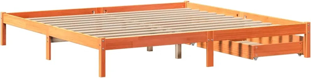 Postel bez matrace voskově hnědá 200 x 200 cm masivní borovice 3301458