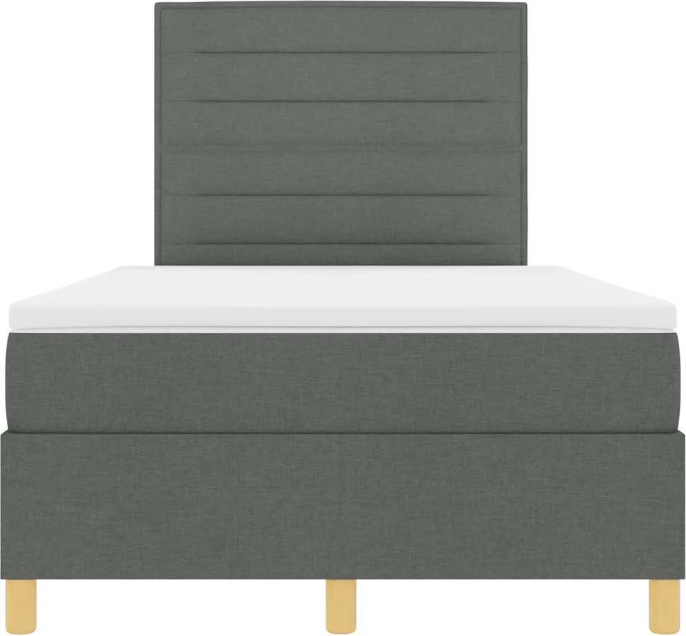 Postel s boxspringem s čelo Tmavě šedá 120 x 190 cm textil 3339526