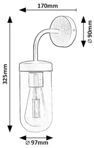 Rabalux 3309 - Koupelnové nástěnné svítidlo YAGO 1xE27/60W/230V IP44 chrom