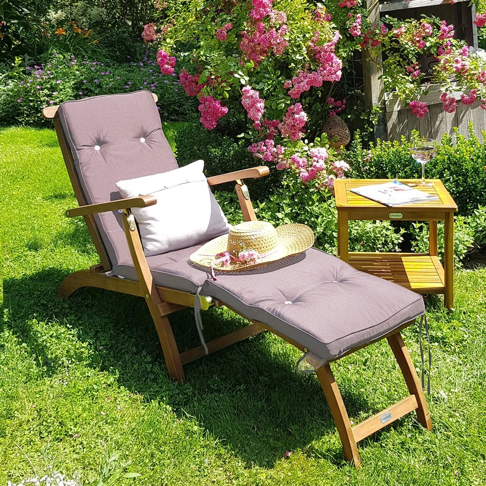 Zahradní lehátko Queen Mary® akácie certifikace FSC® včetně Podsedák antracitová