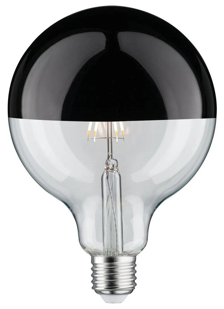P 28680 LED Globe 6,5 W E27 zrcadlový svrchlík černý chrom teplá bílá stmívatelné - PAULMANN