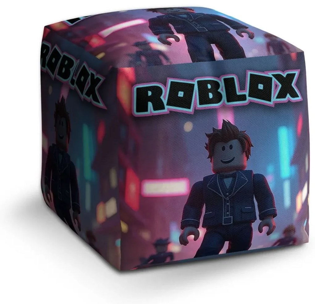 Sablio Taburet Cube ROBLOX Neonové město: 40x40x40 cm