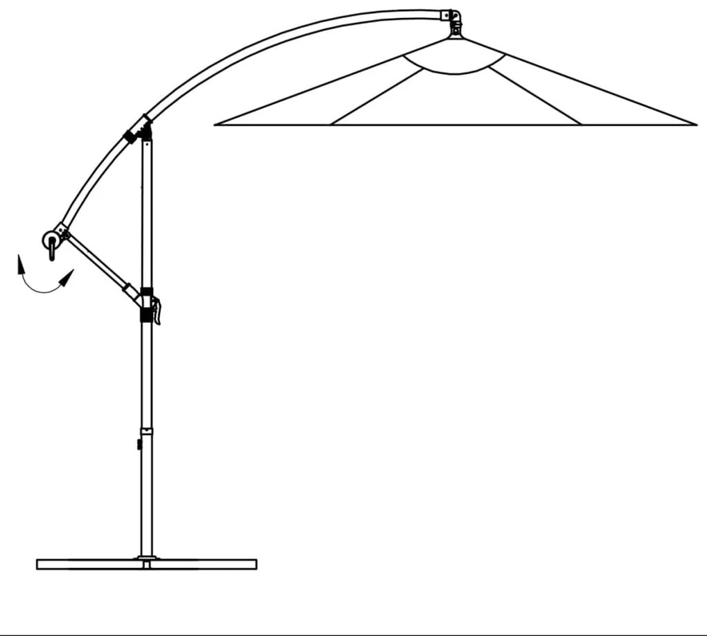 vidaXL Marketos Boční zahradní slunečník 3 m pískově bílý