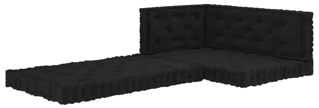3068588 vidaXL Podušky na nábytek z palet 4 ks bavlna černé