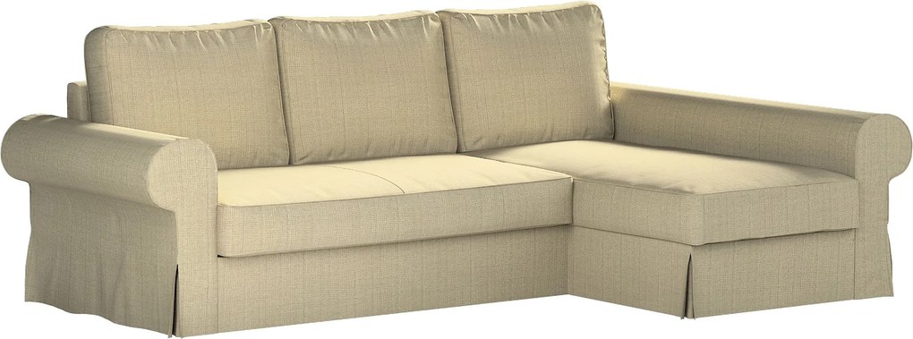 Potah na pohovku IKEA Backabro rozkládací se šezlongem barva béžová látka pletený vzor