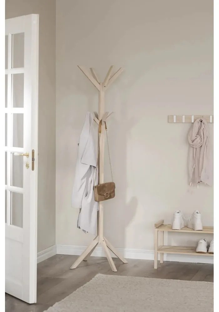 Věšák z dubového dřeva ve světle přírodní barvě ø 59x178 cm Confetti – Rowico