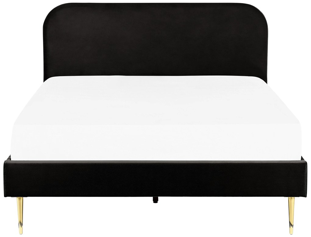 Sametová postel 160 x 200 cm černá FLAYAT Beliani
