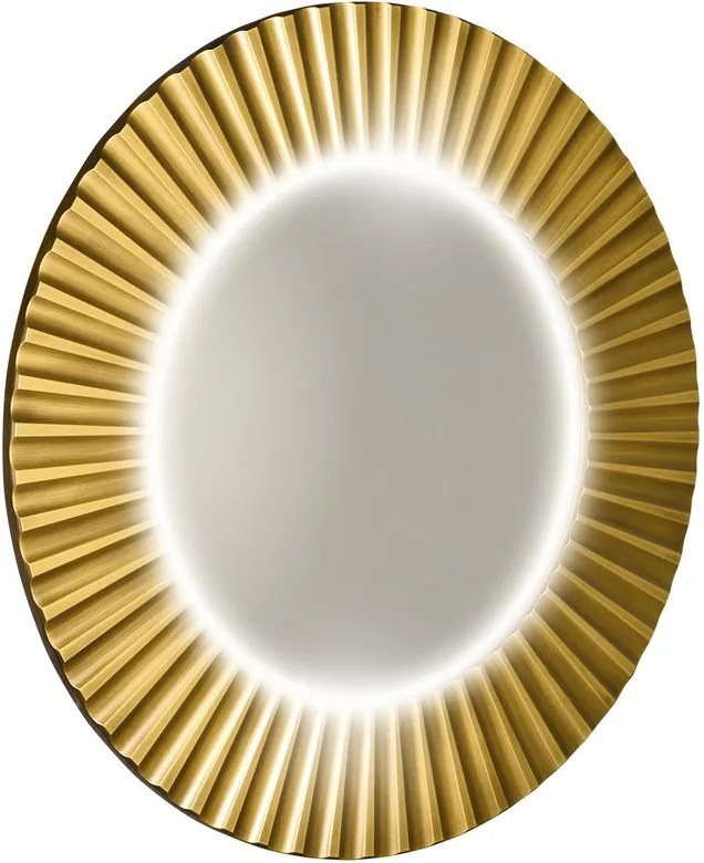 Sapho Sapho, PRIDE STRIP kulaté zrcadlo s LED osvětlením v rámu, průměr 75cm, zlato, PD750
