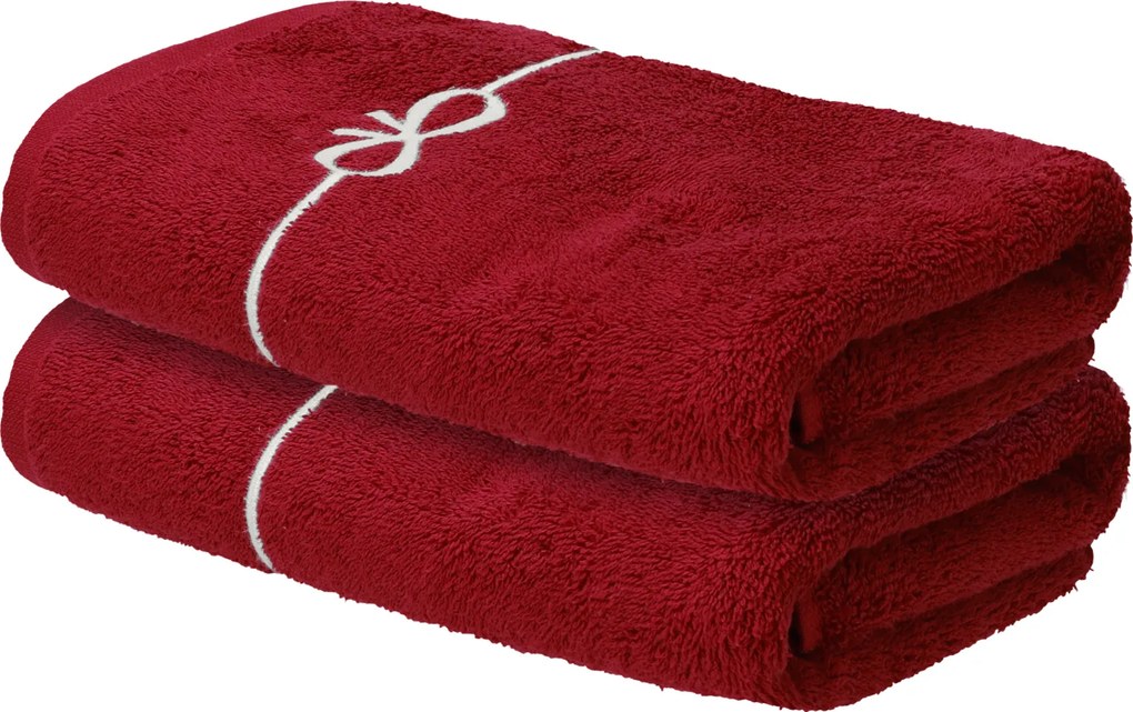 Livarno® Froté ručník, 50 x 100 cm, 500 g/m2, 2 kusy (červená)