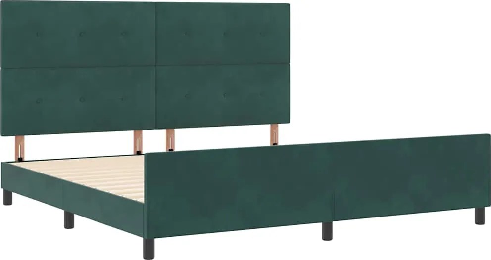 Postel s boxspringem s čelo Tmavě zelená 200 x 200 cm samet 3344966