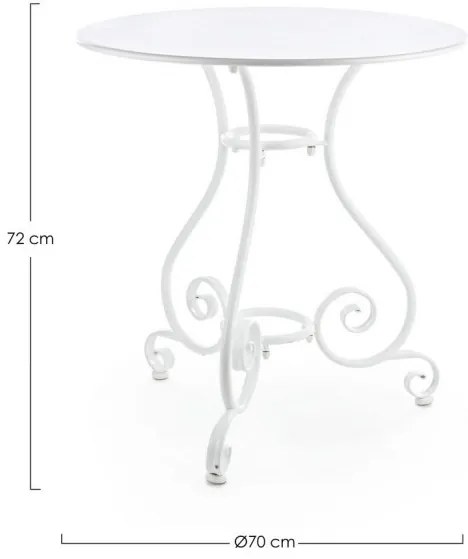 BIZZOTTO kulatý zahradní stůl ETIENNE bílý ø70 cm 0802382