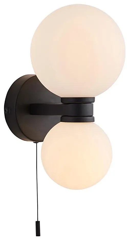 Endon 93523 - Koupelnové nástěnné svítidlo PULSA 2xG9/3W/230V IP44 černá 93523