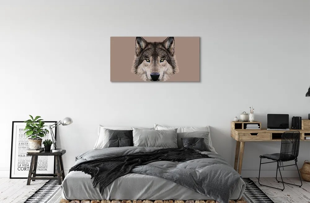 Obrazy na plátně malované vlk 120x60 cm