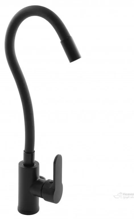 Gamma Flex 2000, stojánková dřezová baterie s flexibilním ramenem, černá matná, GMA-BFX-2000BK