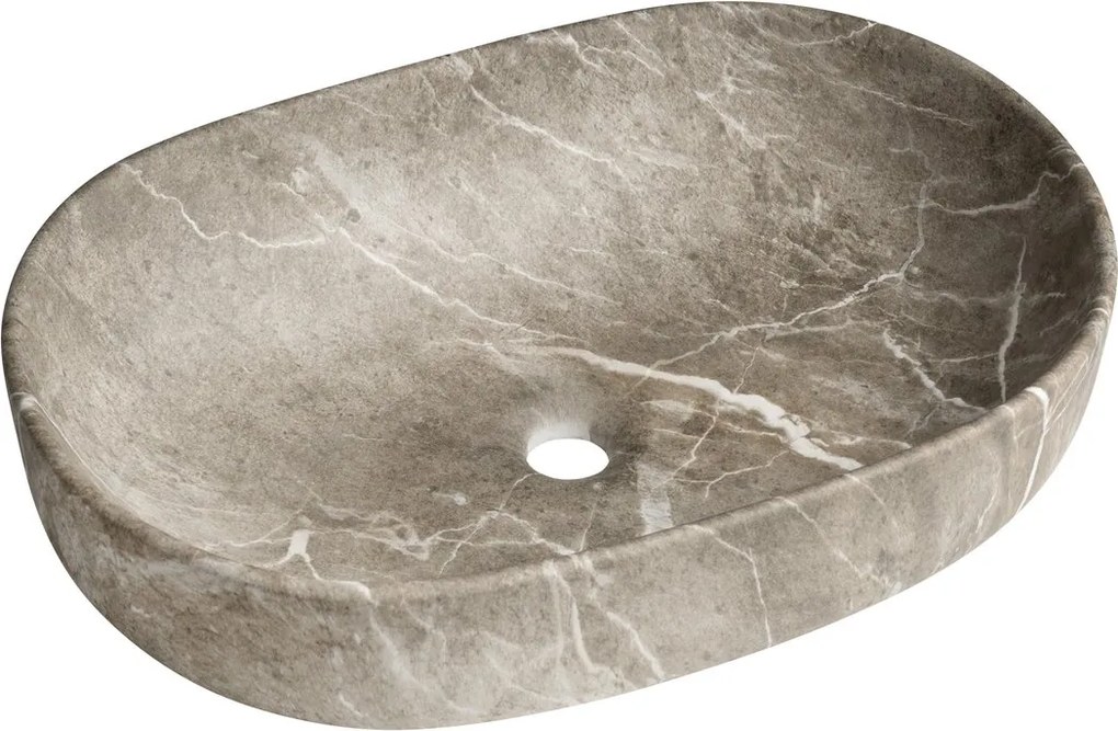 Sapho Sapho, CALEO keramické umyvadlo na desku 60x42cm, breccia marmor, CA590BM