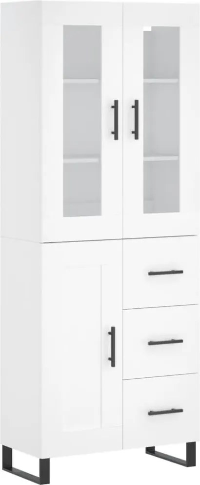 Skříň highboard bílá 69,5 x 34 x 180 cm kompozitní dřevo 3198681
