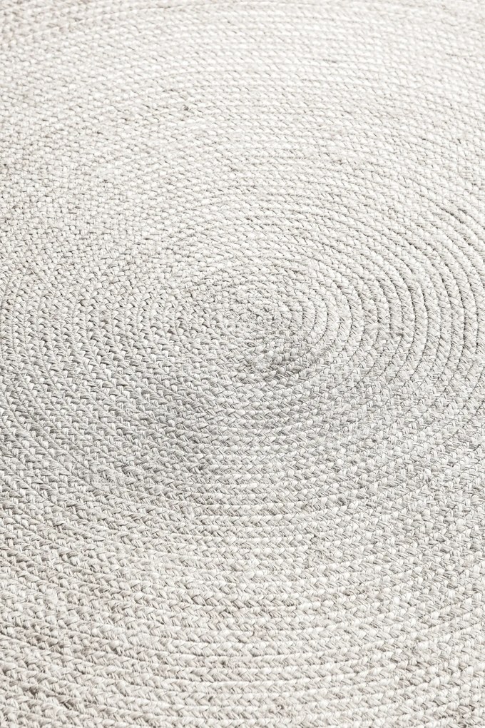 Hanse Home, Kusový koberec Jute Braided 106321 White kruh, 200x200 (průměr) kruh, bílá, chodba / předsíň
