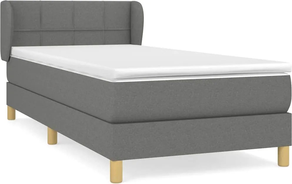 Box spring postel s matrací tmavě šedá 90x200 cm textil 3126774